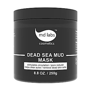 md labs cosmetics Dead Sea Mud Mask - for Face and Body - Spa Quality Pore Reducer - Natural Skin Care for Women and Men - Tightens Skin for A Healthier look- 8.8 oz