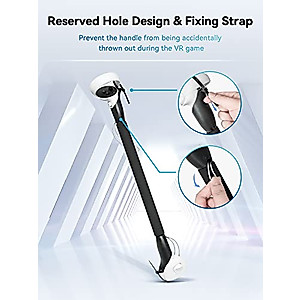 CNBEYOUNG Metal Controller Extension Grips for Quest 2 Quest Rift S, VR Golf Club Handle Accessory for Golf+ Golf 5 eClub Walkabout Mini Golf Home Plate Baseball First Person Tennis RacketNx