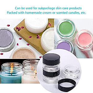 6 Pack 20ml Glass Cosmetic Jars,Empty Refillable Jars with Screw On Lids and White Liners,Cosmetic Containers Travel Cream Pots for Cosmetics,Powder,Lotion,Creams and Essential Oils