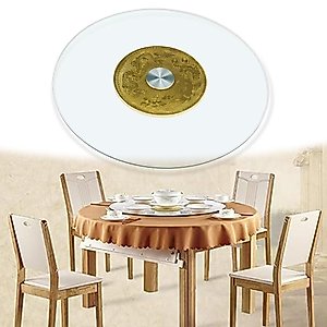 VERDDE Tempered Glass Lazy Susan 20in 30in Turntable 360 Degree Swivel Round Dining Table Large Tabletop Serving Plate - 360 Degree Swivel (Size : 70cm/28in)