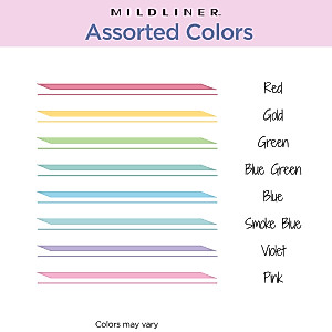 Zebra Pen 78108 Mildliner Double Ended Highlighter Set, Broad and Fine Point Tips, Assorted Ink Planner Colors, 8-Pack