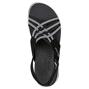 Skechers Women's ARCHFIT Reggae Sport-Hometown Sandal, Black/White, 8