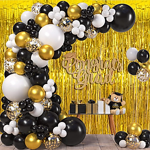 ORG Gold Foil Fringe Backdrop Curtains,2 Pack 3.3ftx8.2ft Tinsel Streamers Birthday Party Decortions,Metallic Photo Booth Props for Birthday Gradu Baby Shower Engagement New Year Party Supplies