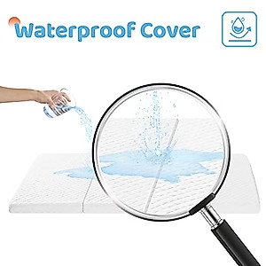 Stuffed®️ Waterproof Pack and Play Mattress, Tri-fold Travel Pack n Play Mattress Pad, Playard Mattresses, Toddler Playpen Mattress, Mini Crib Mattress Nap Mat Foldable, 38 x 26 inch