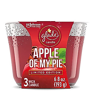 Glade Candle, Fragrance Candle Infused with Essential Oils, Air Freshener Candle, 3-Wick Candle (Apple of My Pie)