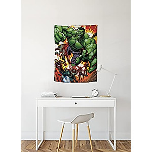 Jay Franco Marvel Avengers Hulk Smash Tapestry – 30 x 40 Inch Wall Hanging – Kids Room Décor (Official Marvel Product)