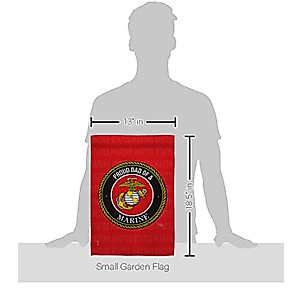 Breeze Decor Proud Dad Garden Flag Set Wall Holder Armed Forces Marine Corps USMC Semper Fi United State American Military Veteran Retire Official House Yard Gift Double-Sided, Made in USA