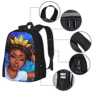 IAGM African Women Backpack Black Girl Magic School Bookbag Daypack For Teens Girls Durable