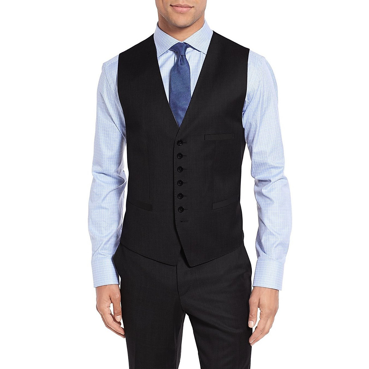Salvatore Exte Men's 3 Piece 2 Button Vested Suit Set Blazer Pant Plus Tux Vest (40 Short US / 50S EU/W 34", Black)