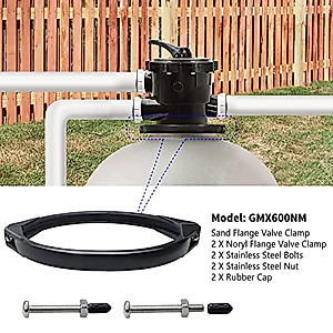 GMX600NM Noryl Flange Valve Clamp 8 to 8.5 inch,Compatible with Hayward S144T Pro Series Above Ground In Ground Pool Sand Filter,For models S144T S164T S166T S180T S210T S210S S220T S220T2 S230T S244T