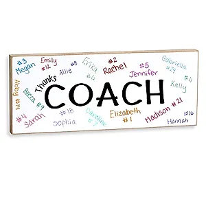 Thanks Coach Gift to Autograph for Best Coach Ever Sign - Team Gifts for Players to Personalize Coaching Staff - Coaches Gift for Volleyball, Cheer, Softball, Swim Team