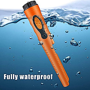 Fully Waterproof Pinpoint Metal Detector Pinpointer - 360° Search Pinpointing Finder Probe Treasure Hunting Tool Accessories for Adults and Kids (Three Mode) 2023 Hs08 Orange