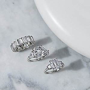 DIAMONBLISS Emerald Cut Ring for Women 925 Sterling Silver Prong Set Engagement Cocktail Ring Band | 3.60 Carats Cubic Zirconia CZ Simulated Diamond (9)