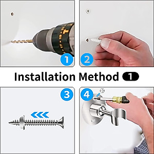 hancook Stainless Steel Shower Head Holder, 360° Adjustable Handheld Bathroom Shower Head Bracket, Metal Shower Spray Holder Wall Mount, Brushed Nickel (SUS304)