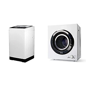 BLACK+DECKER BPWM16W Portable Washer, White & BCED37 Portable Dryer, Small, 4 Modes, Load Volume 13.2 lbs, White