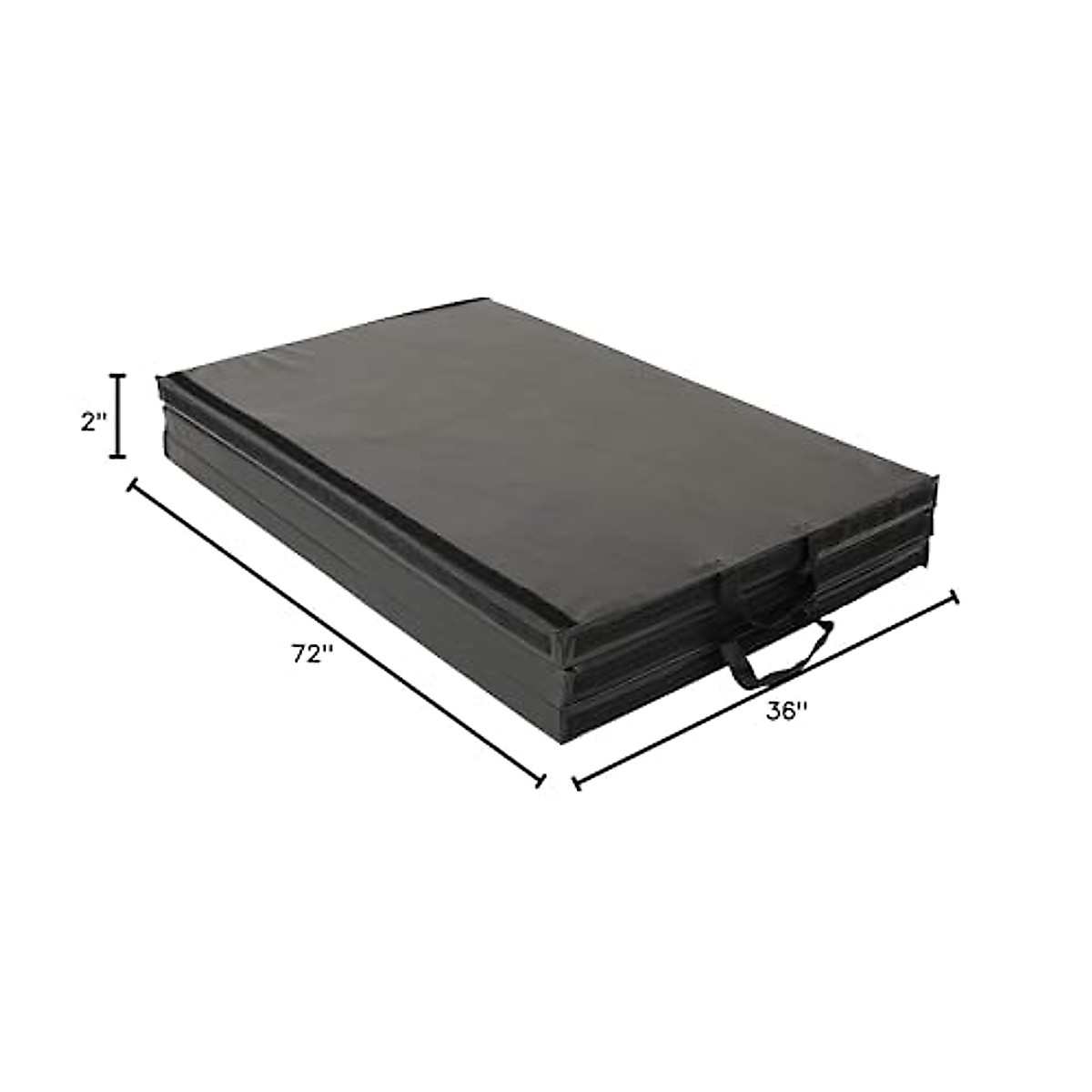 Sunny Health & Fitness Tri-Folding Gymnastics Tumbling Mat - Extra Thick with Carry Handles - for Exercise, Yoga, Fitness, Aerobics, MMA, Cardio Training, Stretching, Core Workouts – Multiple Sizes