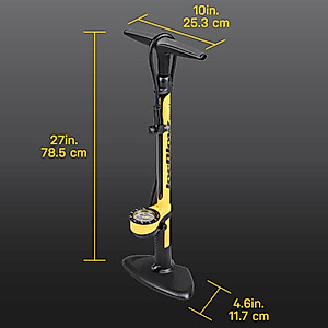 Topeak Joe Blow Sport III High Pressure Floor Pump,Yellow
