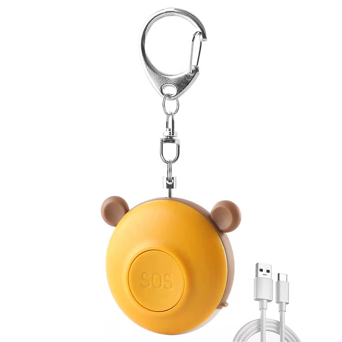 Simjar Rechargeable Personal Safety Alarm, Safe Sound Personal Alarm/ Security Alarm Keychain with Emergency Flashlight for Women Girls Kids and Elderly