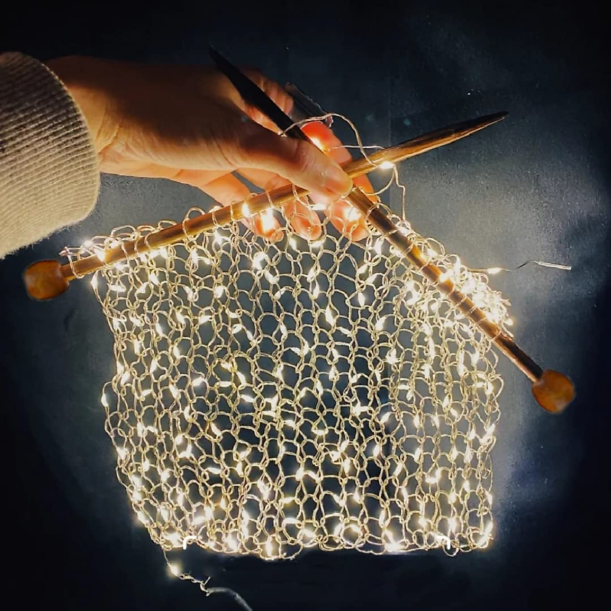 Fairycece Bamboo Knitting Needles Set Knitting Needle Case Kits for Beginners Wooden Wood