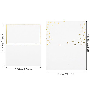 HOMSFOU 100pcs Place Cards, Wedding Name Cards Tent Place Cards with Gold Foil Border for Table Setting Weddings Banquets