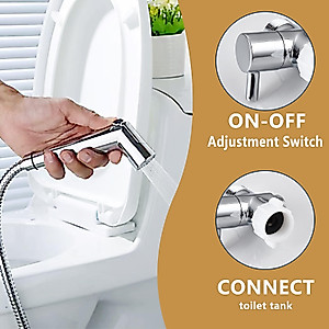 YRDL Bidet T Adapter with Shut off Valve,Metal T Valve for Bidet 7/8” X 7/8” X 1/2”or 3/8”,Tee Connector Bidet Attachment for Toilet…