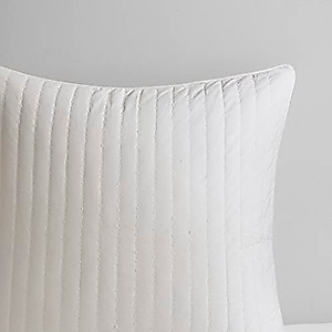 INK+IVY 100% Cotton Comforter Set Trendy Stripe Textured Design, Modern Down Alternative, All Season Cozy Bedding with Matching Shams, Full/Queen, Aqua Reversable Stripes