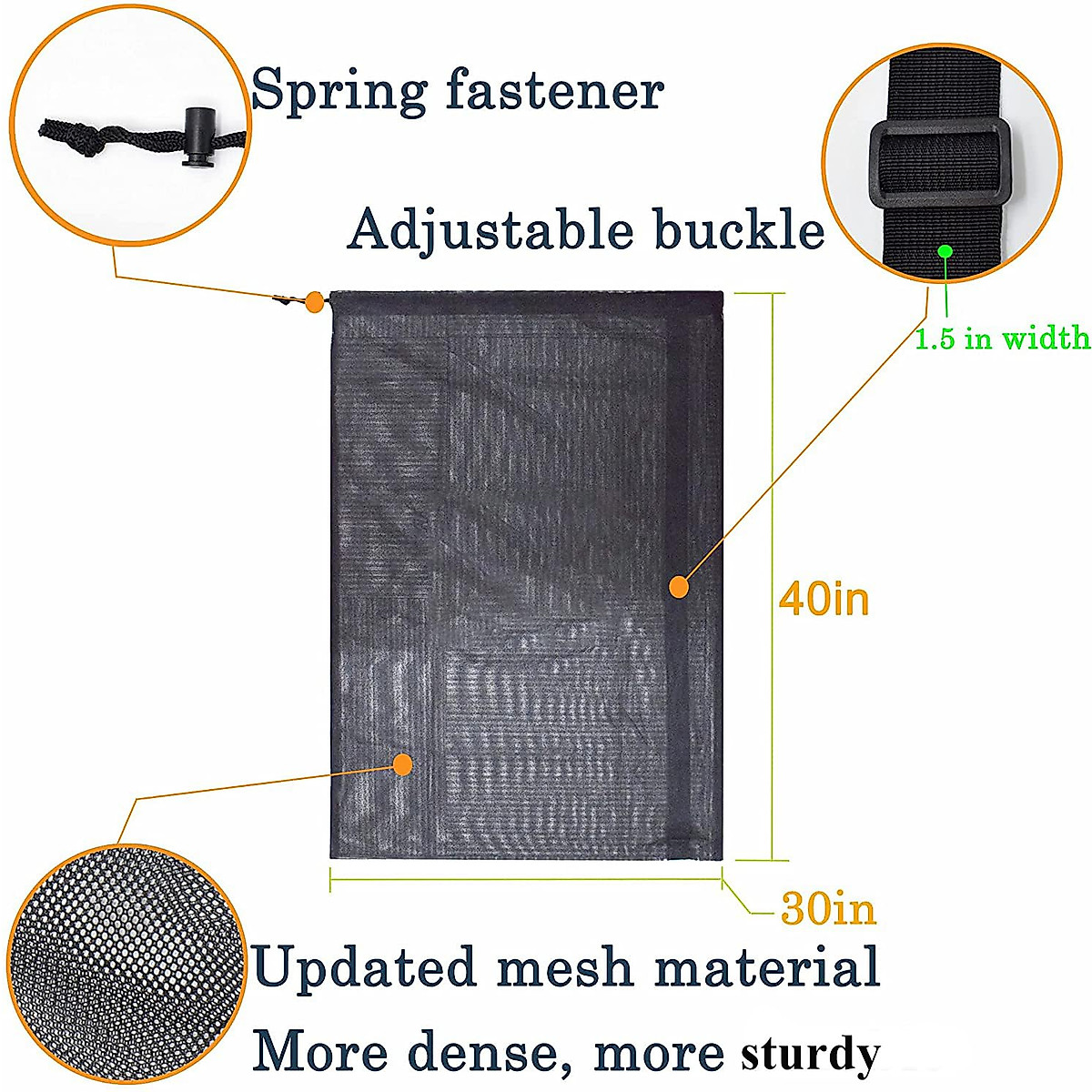 Rudmox Heavy Duty Mesh Ball Bag, Drawstring Sport Equipment Storage Bag for Basketball, Soccer, Sports Beach and Swimming Gears with Adjustable Shoulder Strap Outdoor Organizer (Black-XL)