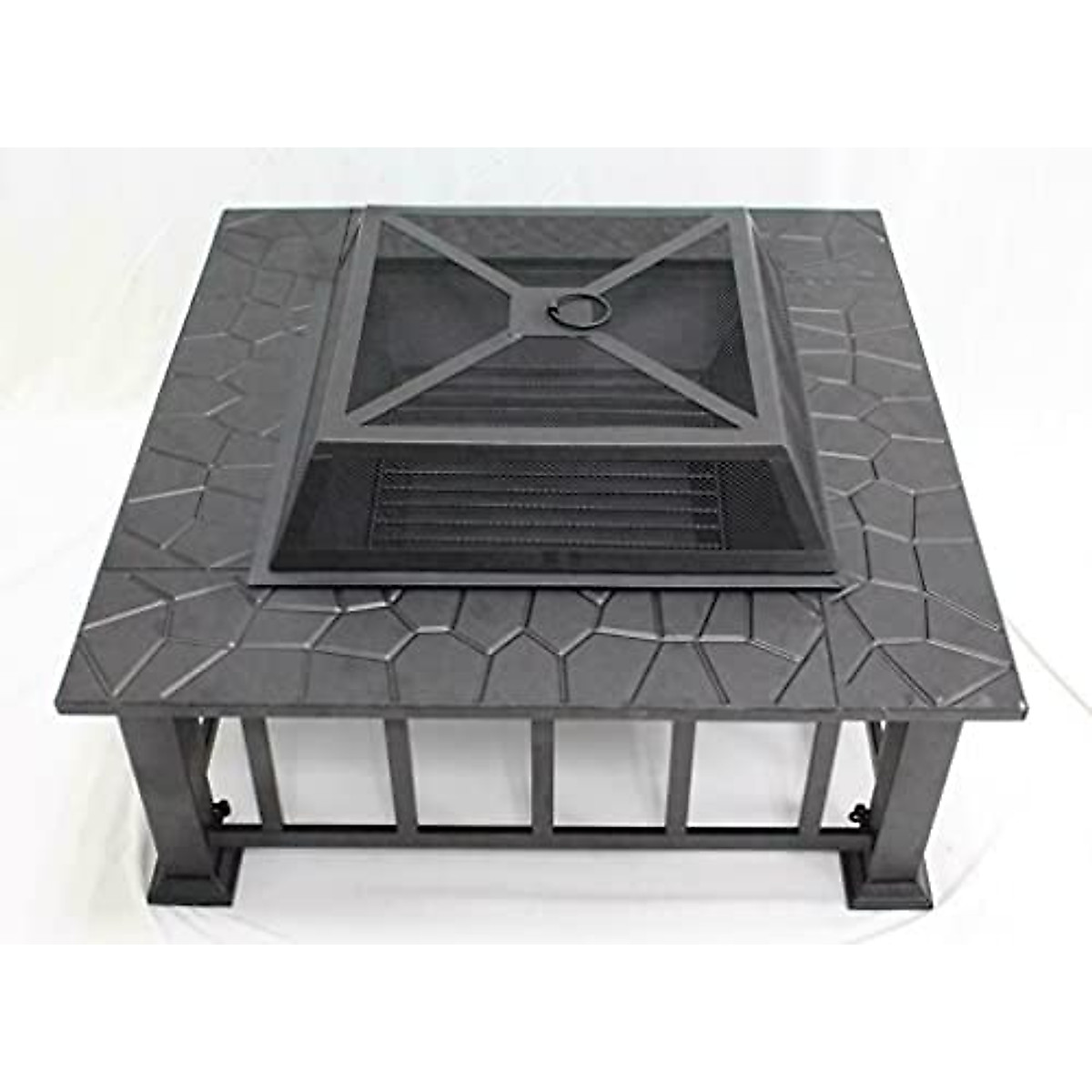 YJYDD 32" Outdoor Garden Fire Pit BBQ Stove Heater Patio Fire Pit Metal Table