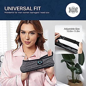 Perytong Sleep Headphones Adjustable Bluetooth Headband, Sleep Headband Bluetooth Headphones Sleep Mask with Ultra-Thin HD Stereo Speakers Perfect for Side Sleepers,Insomnia,Workout,Jogging,Yoga,Gift