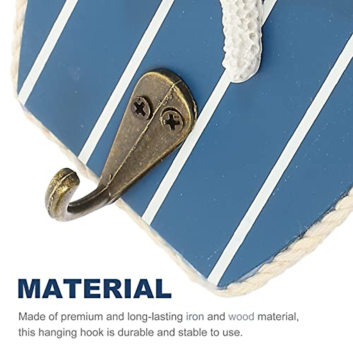 STOBOK Wall Hanging Decor Nautical Wall Hook Hanger Wood Boat Shape Storage Hook Decorative Hand Towel Rack Heavy Duty Key Holder for Coastal Bathroom Bedroom Kitchen Blue Hanger Hooks