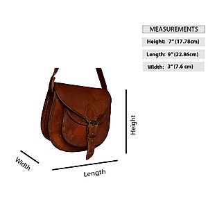 Madosh, Genuine Leather Crossbody Bag Women's Messenger Side Shoulder Brown Cross-Over Purse