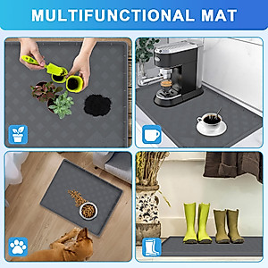 Under Sink Mat 22" x 19", Under Sink Mats for Kitchen Waterproof, Under The Sink Mat Waterproof for Bottom of Kitchen Sink, Silicone Under Sink Liner Tray, Under Sink Protector Mats(Dark Grey)