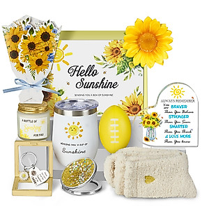 Birthday Gifts for Women, Sunflower Gifts Sending Sunshine, Get Well Soon Gifts Basket Inspirational Gift for Women, Christmas Gifts for Her Sister Mom Best Friend, Unique Gifts for Thinking of You
