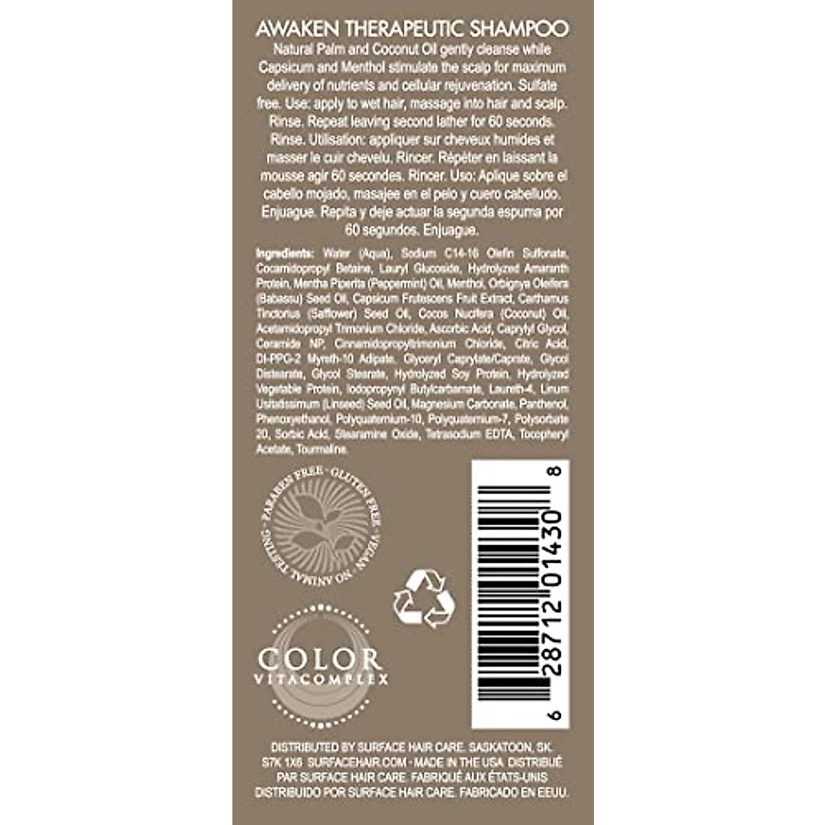 Surface Hair Awaken Therapeutic Shampoo, 10 Fl. Oz (Pack of 1)