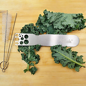 Hoomuda Herb Strippers 11 Holes-Stainless Steel Kitchen Leaf Stripping Tool- Perfect for Removing Stems From Herbs & Kale (1 Pack Herb Stripper Long)