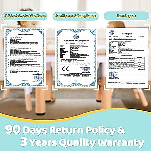 FUNLIO Kids Table and 4 Chairs Set, Height Adjustable Toddler Table and Chair Set for Ages 3-8, Easy to Wipe Arts & Crafts Table, for Classrooms/Daycares/Homes, CPC & CE Approved (5-Piece Set) - Green