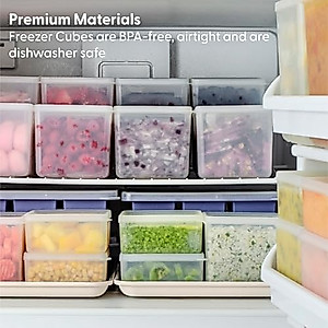 W&P Freezer Cubes | Reclaim Your Freezer With Tidy Stackable Frozen Food Containers | 64 oz | Freezer safe, BPA Free, Dishwasher Safe, Microwave Safe
