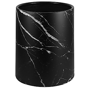 VOSAREA Marble Trash Can 12L Round Garbage Bin Double Layer Waste Basket Container for Bathrooms Kitchens Home Office Hotel B