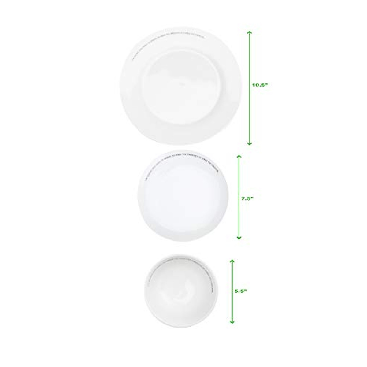 Mind Reader Set of 3 Religious Plates/Bowl, Comes with Large Dinner Plate, Medium Snack Plate, Small Soup or Salad Bowl, White