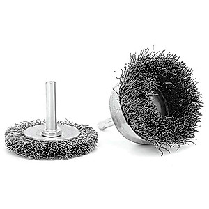6 Pcs Wire Wheel Cup Brush Set,1/4In Round Shank Wire Brush for Drill Attachment, for Cleaning Rust, Stripping and Abrasive