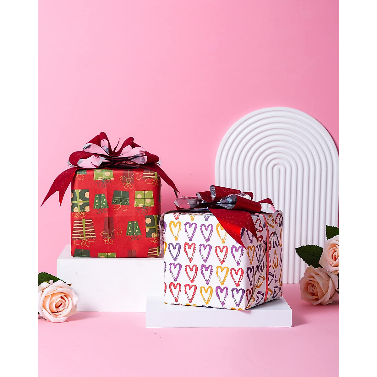 JSUPMKJ Money Box for Cash Gift Pull, Money Roll Gift Box, DIY Gift Box with Wrapping Paper, Money Pull Gift Box for Birthday/Christmas/Valentine's Day