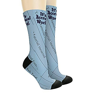 Accounting Socks It's Accrual World 1-Pair Novelty Crew Socks