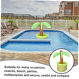 NOLITOY 3pcs Inflatable Coconut Ice Bucket Tray Decor Items Inflatable Cooler Table Inflatable Palm Tree Cooler Treasure Chest Floatable Cooler Pvc Pool Party Beer Rack Coconut Tree