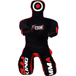 Un-Filled Wrestling Dummy Grappling Dummy Jiu Jitsu Dummy for BJJ Judo Karate Training Adult and Youth Practice Dummies (Black Sit, 5ft / 60 inches)
