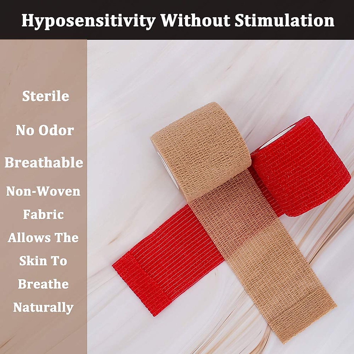 24 Pack Breathable Self Adherent Wrap, Athletic Elastic Non Woven Cohesive Bandage – for Sports, First Aid Medical, Wrist, Ankle Sprains, Swelling and Vet Wrap 2 Inch 5 Yards (Rainbow Color).