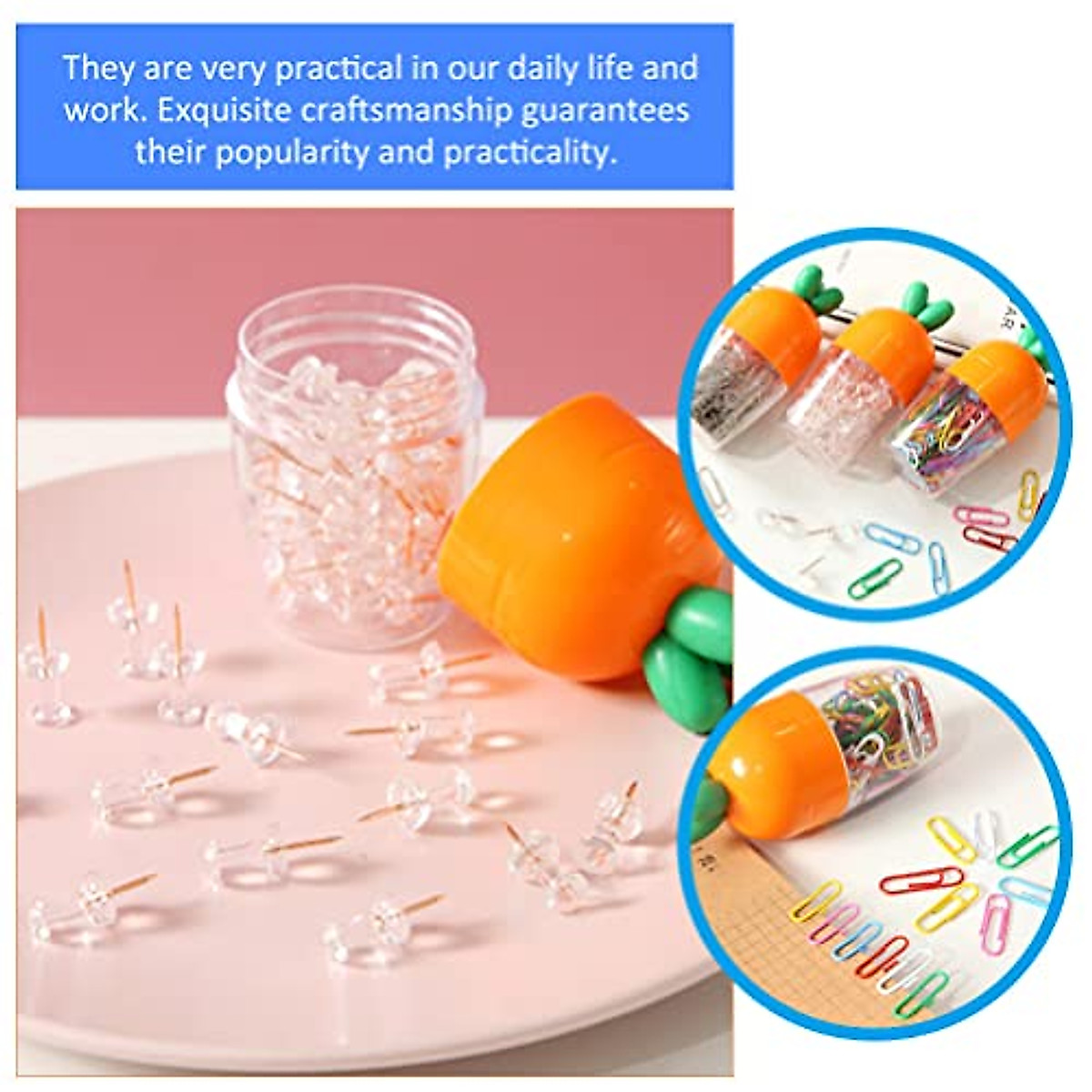 Didiseaon 1 Set of Easter Paper Clips Thumbtacks Carrot Paperclips School Paper Clips Page Marker File Document Clips Easter Party Favors