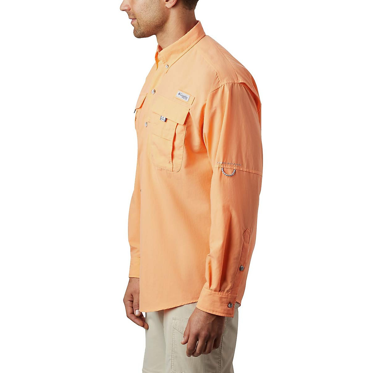 Columbia Men's Standard Bahama II Long Sleeve Shirt, Bright Nectar, Large