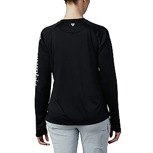 Columbia Women’s PFG Tidal Tee™ II Long Sleeve Shirt, Black, Cirrus Grey Logo, Medium