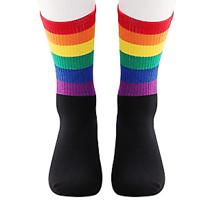 JXGZSO 2 Pairs Gay Pride Rainbow Socks LGBTQ Pride Flag Be Gay Do Crime Rainbow Socks Pride Gifts Lesbian Pride