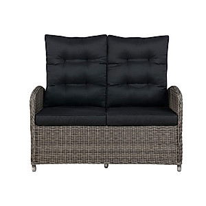 Alaterre Furniture Monaco All-Weather Outdoor Two-Seat Reclining Bench